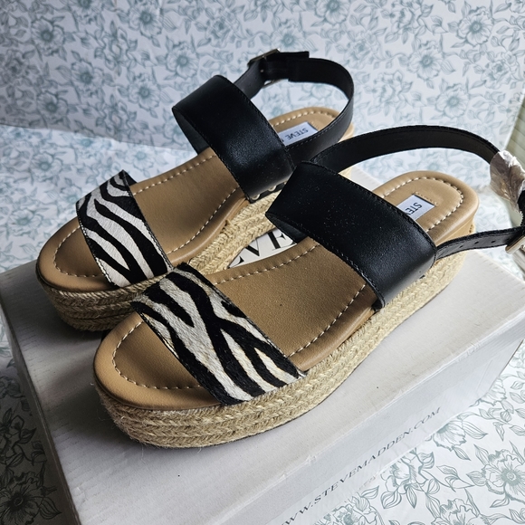 Steve Madden | Shoes | Nib Steve Madden Fifer Espadrille Platform Zebra ...